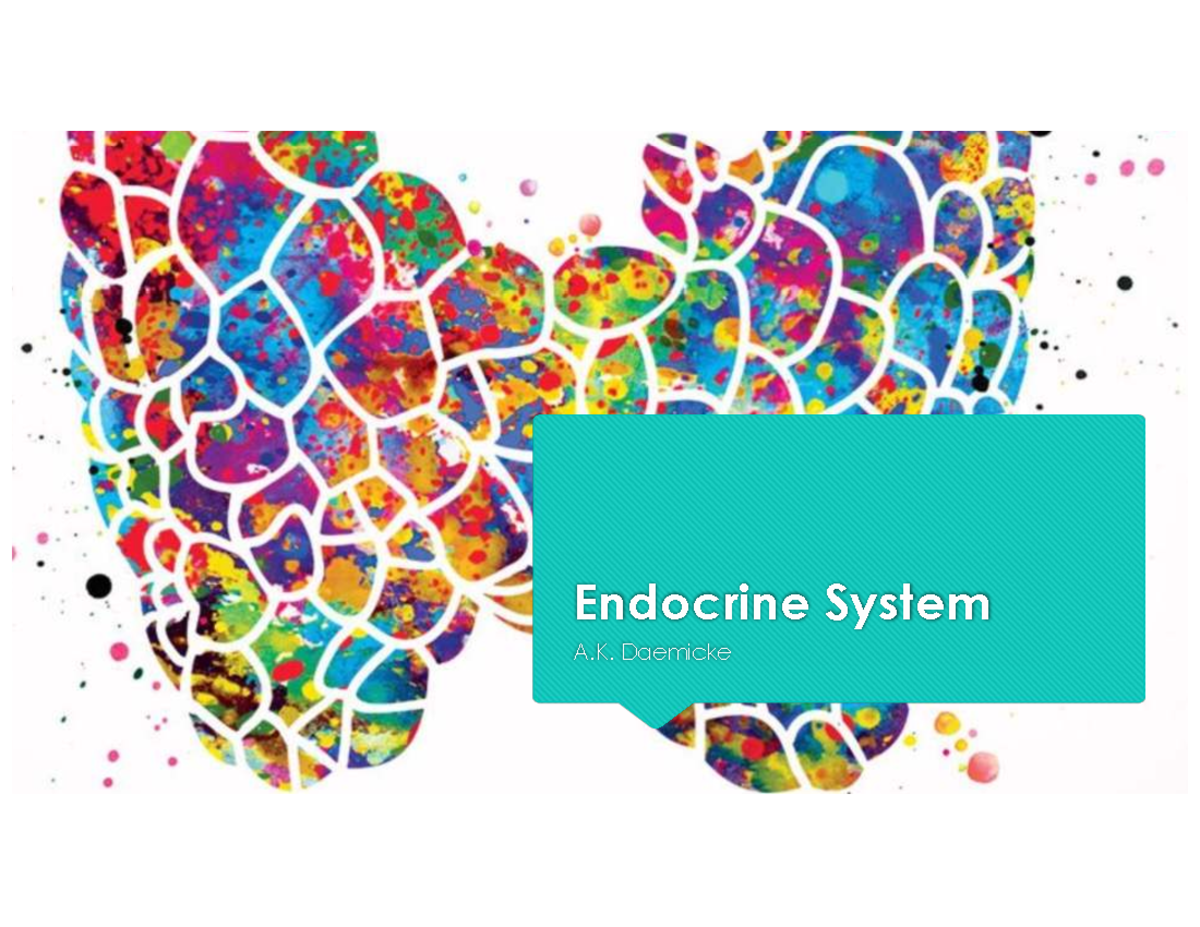 Endocrine System Overview - Week 10 Study Notes - Endocrine System A ...