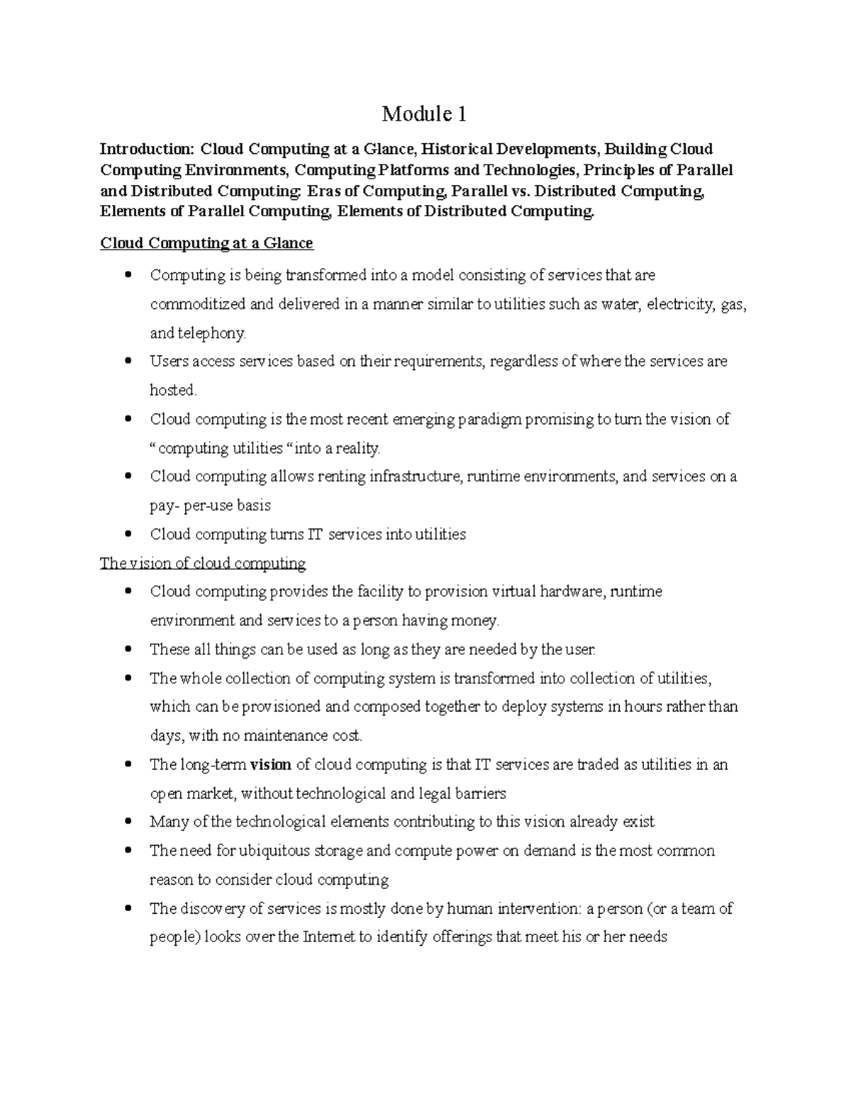 Module 1 Cloud - cloud computing for sixth semester bca - Module 1 Introduction: Cloud Computing ...