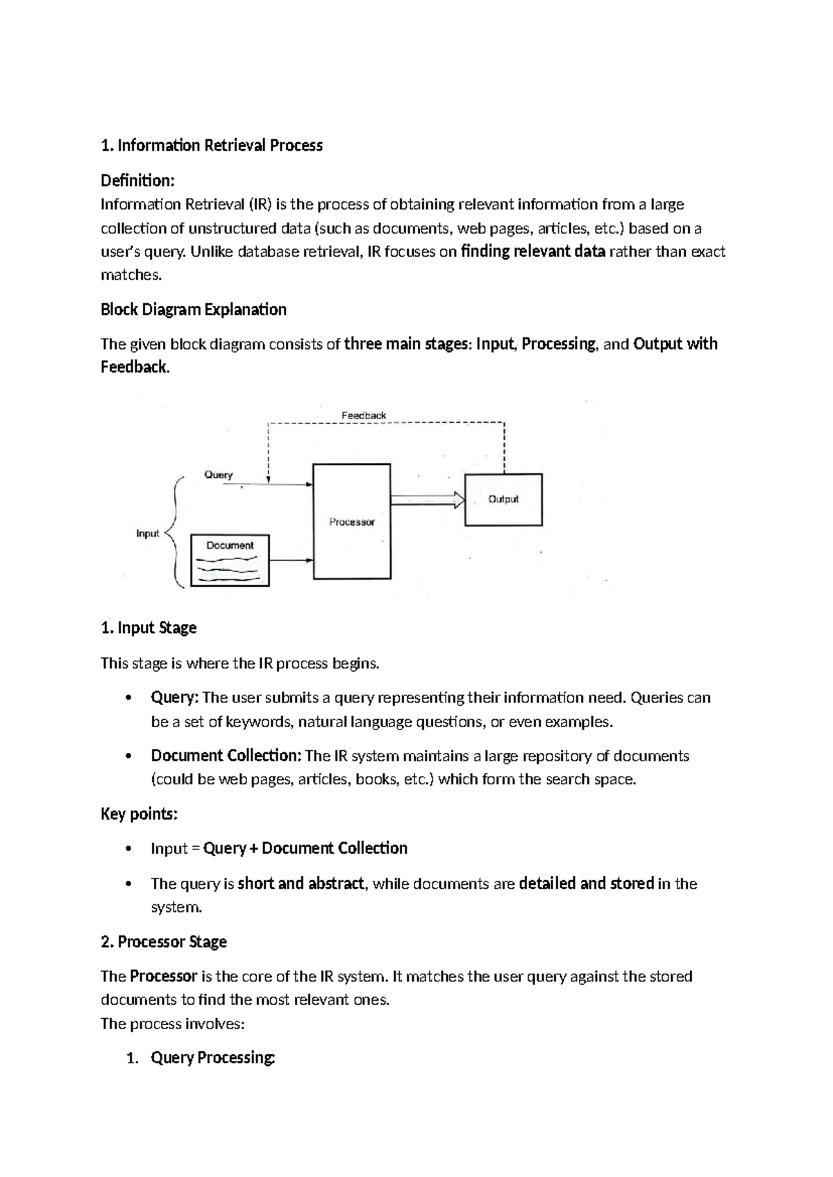 ISR 101: Information Retrieval Process Overview and Key Concepts - Studocu