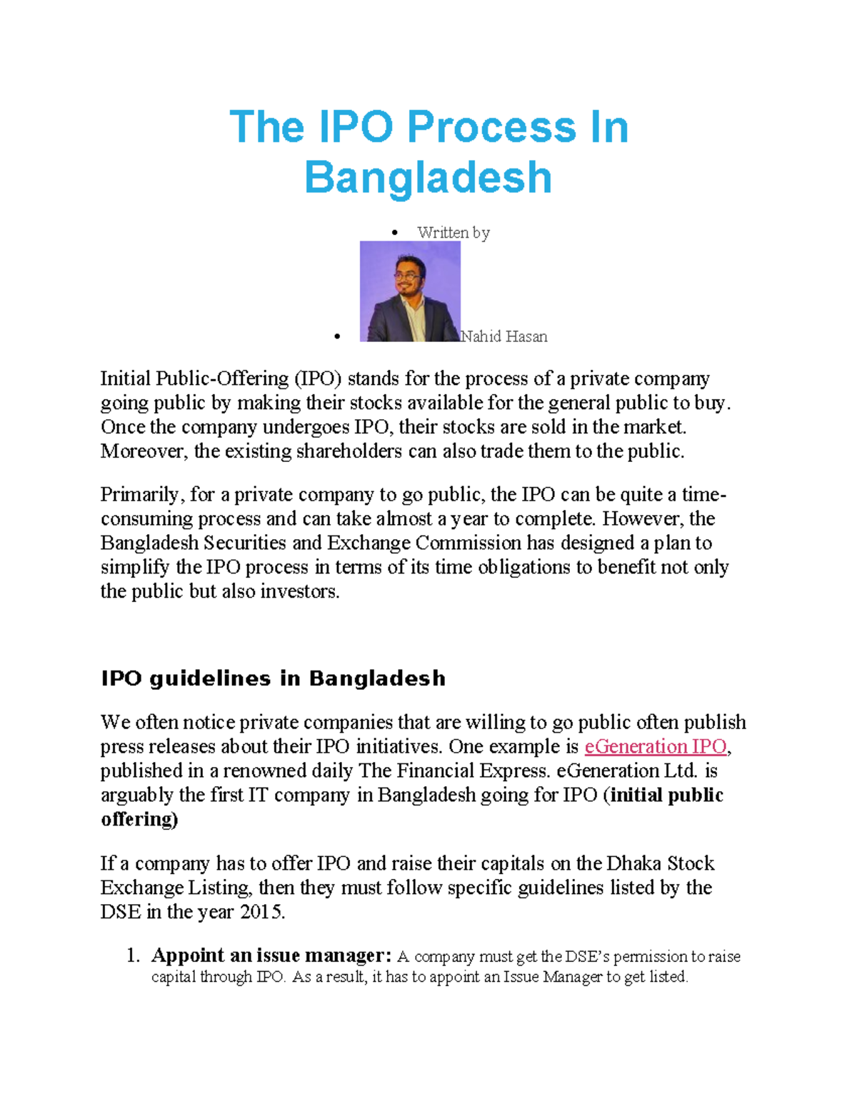 Understanding the IPO Process in Bangladesh: A Comprehensive Guide ...