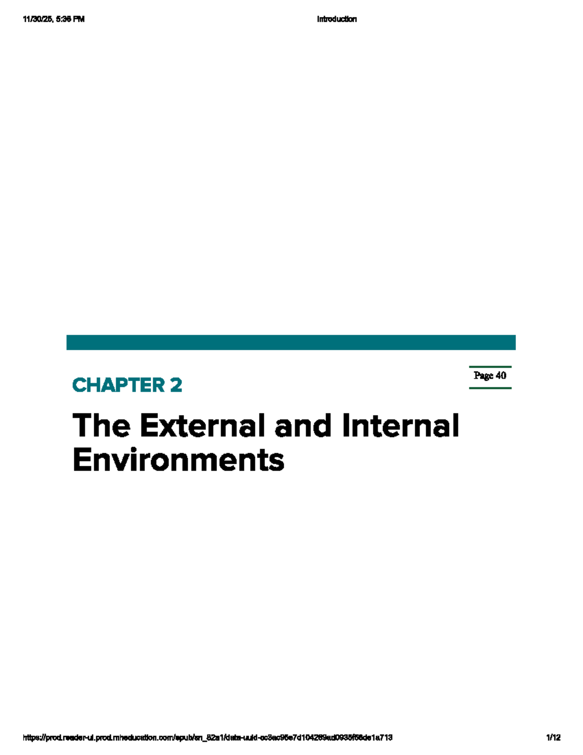 Chapter 2: The External and Internal Environments - Studocu