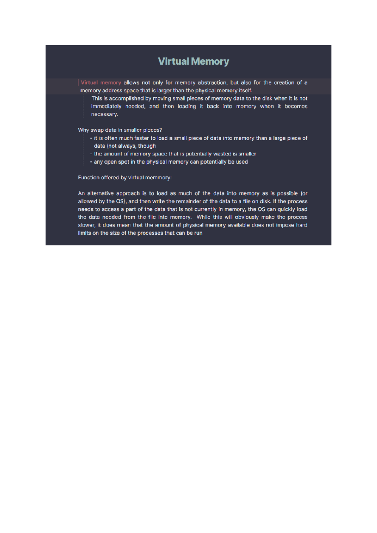 Virtual Memory Overview and Paging Systems - CMPG324 - Studocu