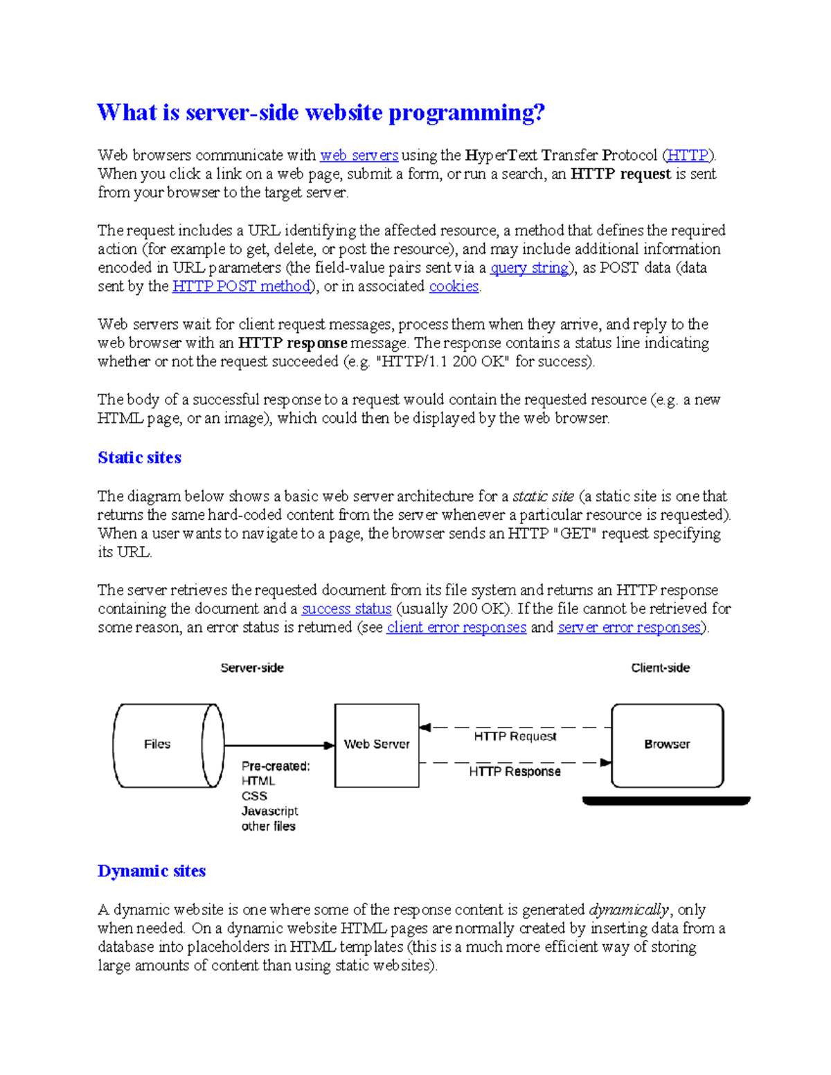 Server-Side Programming: Understanding Dynamic Web Development ...