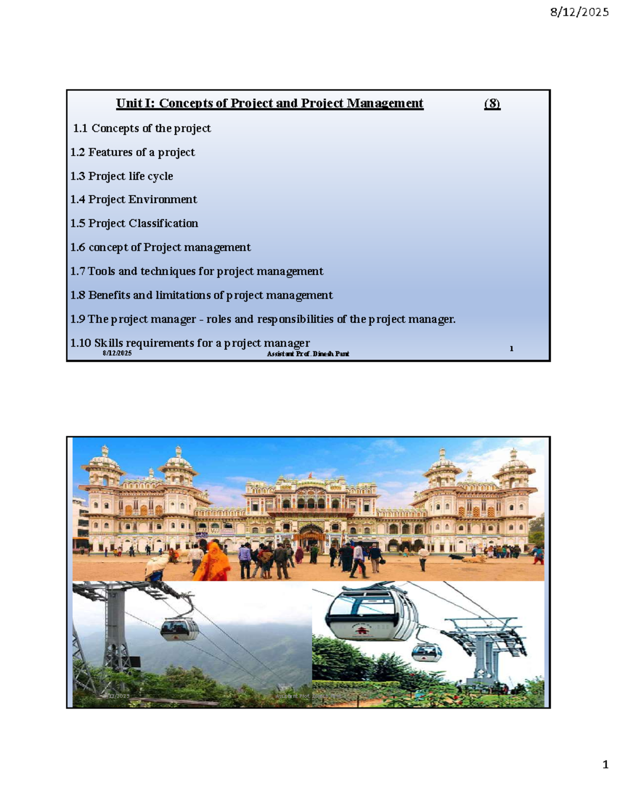 Unit I: Project Management Concepts and Life Cycle (PM101) - Studocu