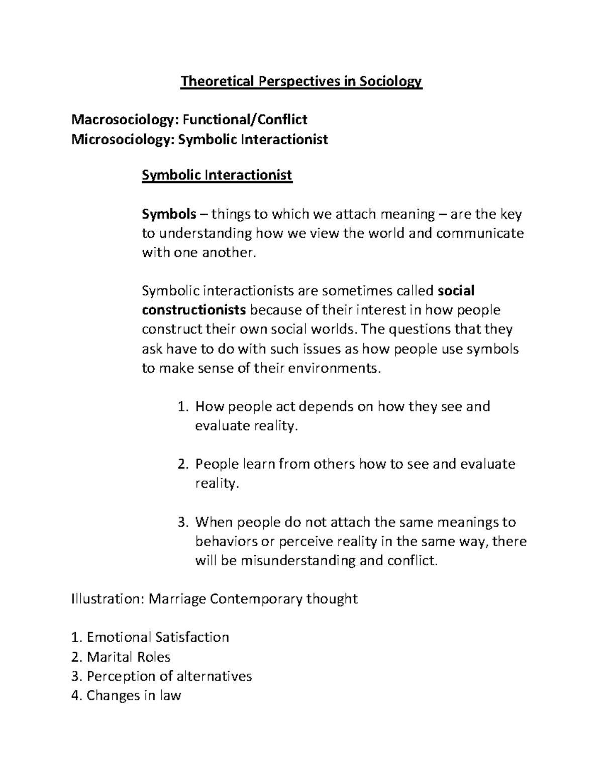 Theoretical Perspectives in Sociology: Functionalism & Symbolism - Studocu