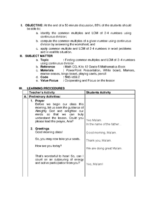 MATH MELCs Grade 3 - Quarter Content Standards The learner ...
