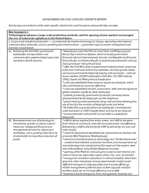 Period Eight Key Concept Framework Filled In - APUSH PERIOD EIGHT (1945 ...