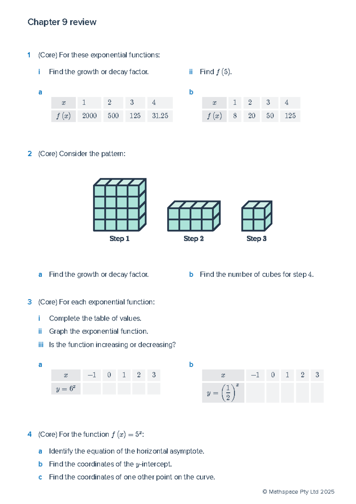 Exponentials Topic Assessment (Core) - Chapter 9 Review - Studocu