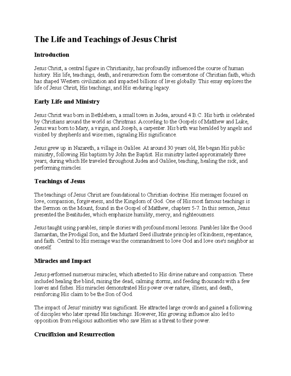 The Life and Teachings of Jesus Christ - The Life and Teachings of ...