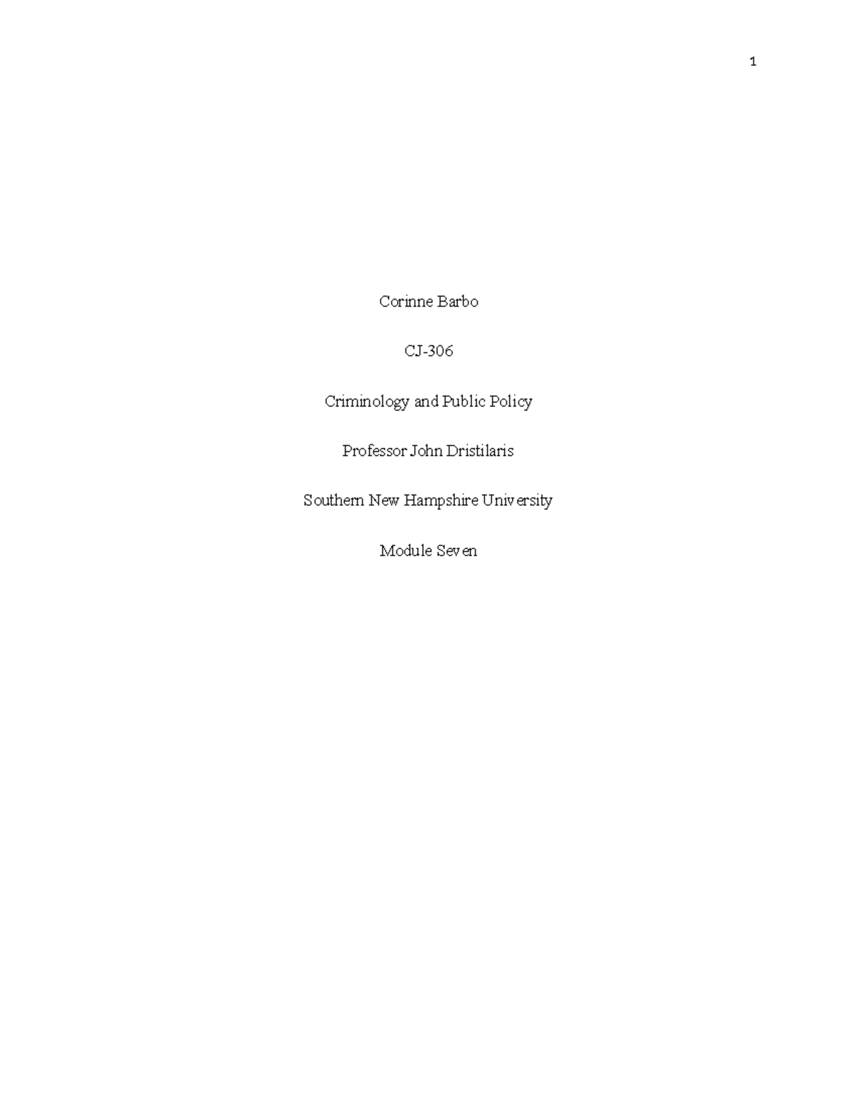 CJ 306 - Module Seven: Social Control and Strain Theory in Criminology ...