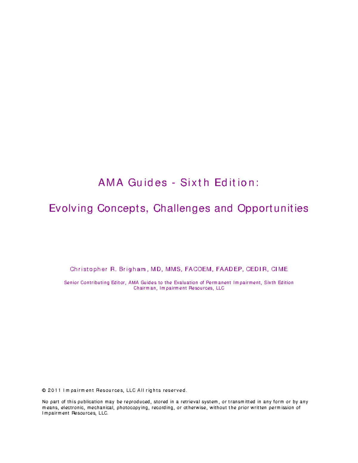 AMA Guides to Evaluation of Permanent Impairment - Sixth Edition ...