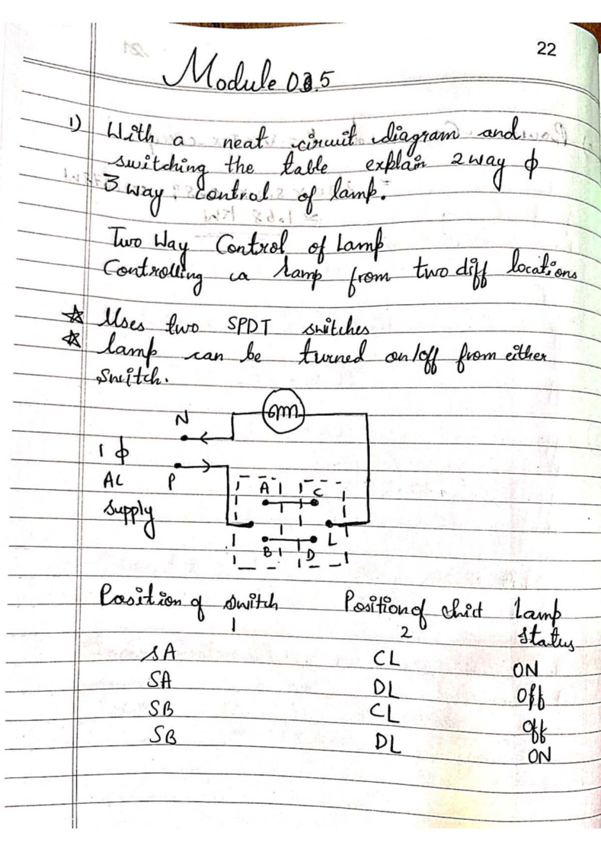 Module 005: Two-Way and Three-Way Lamp Control with Diagrams - Studocu
