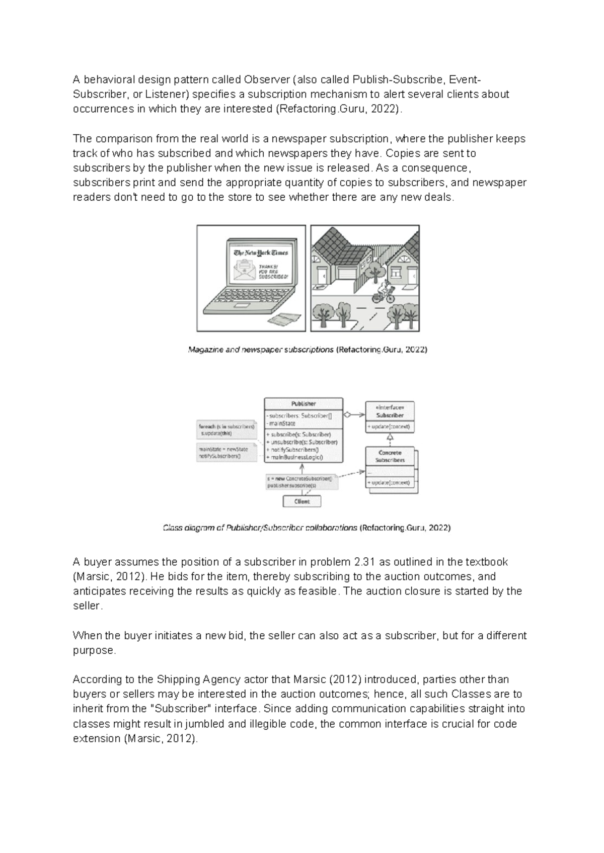 Discussion Assignment Unit 7: Observer Design Pattern Analysis - Studocu