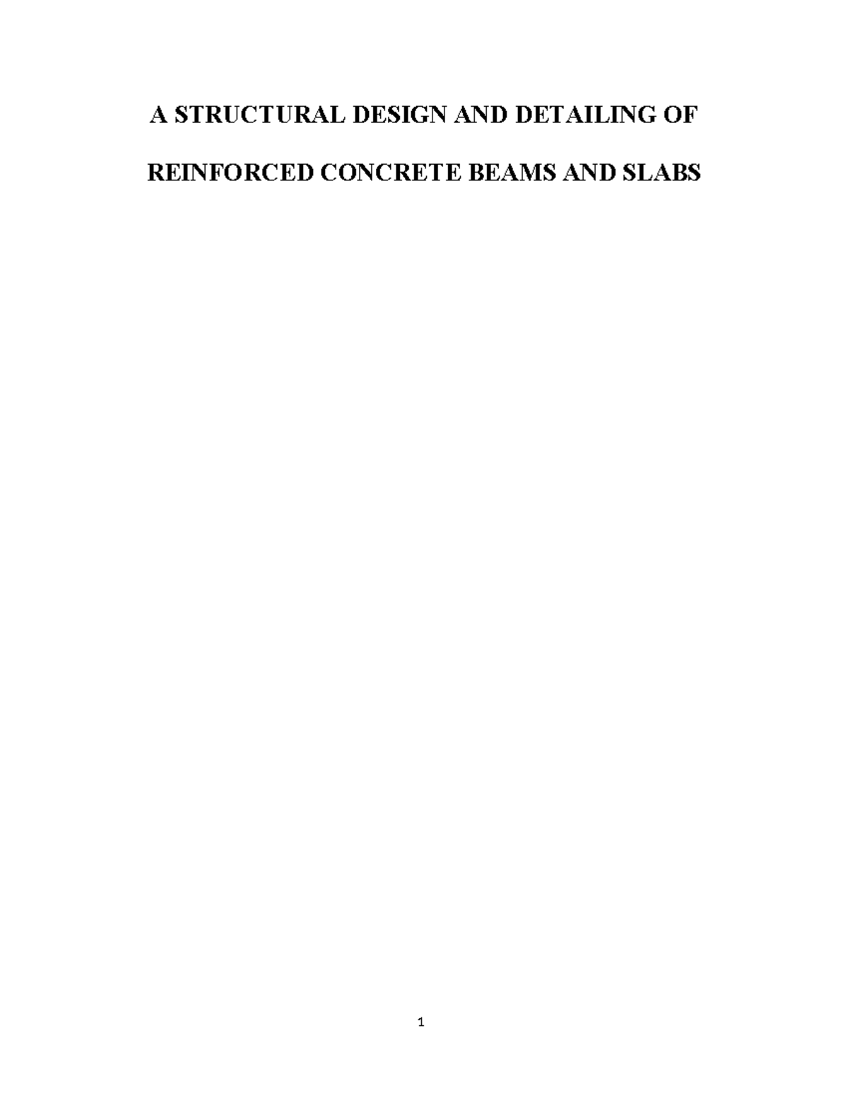 Structural Design & Detailing of Reinforced Concrete Beams & Slabs ...