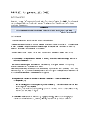 [Solved] Investigation of a settlement The project requires learners - Diploma in Grade R ...