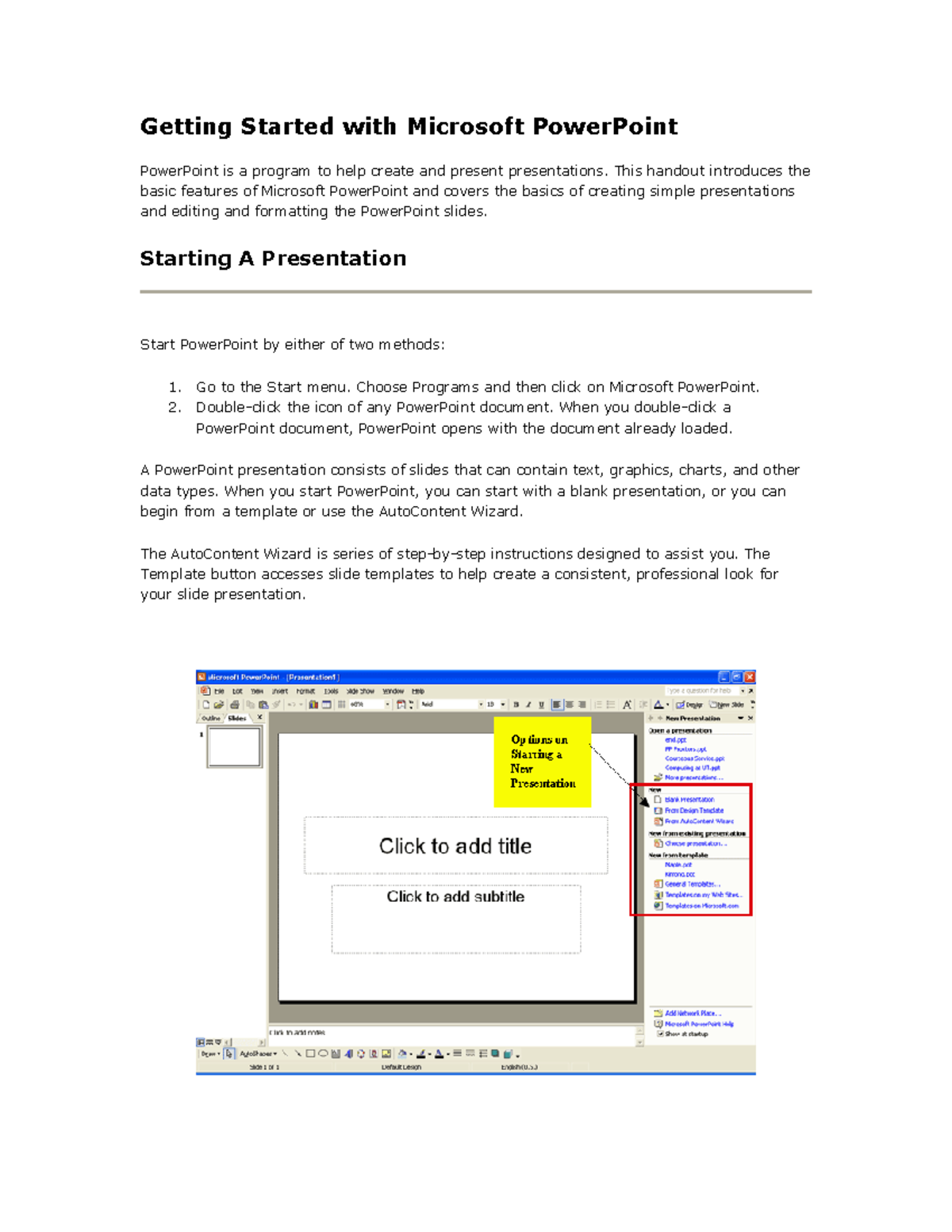 Introduction to MS PowerPoint: Basic Features and Setup Guide - Studocu