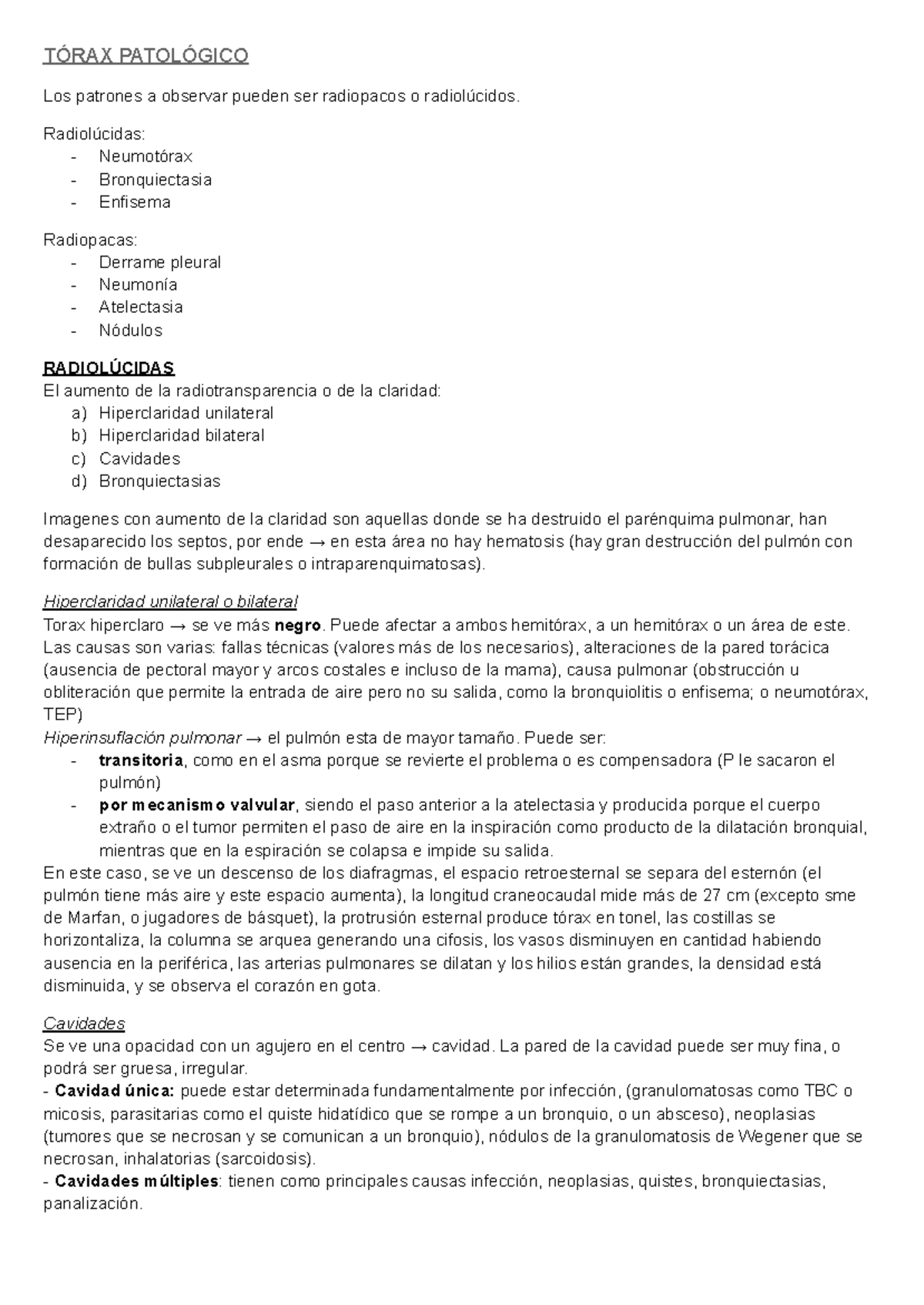 DxI Tórax patológico: patrones radiológicos y diagnóstico diferencial ...