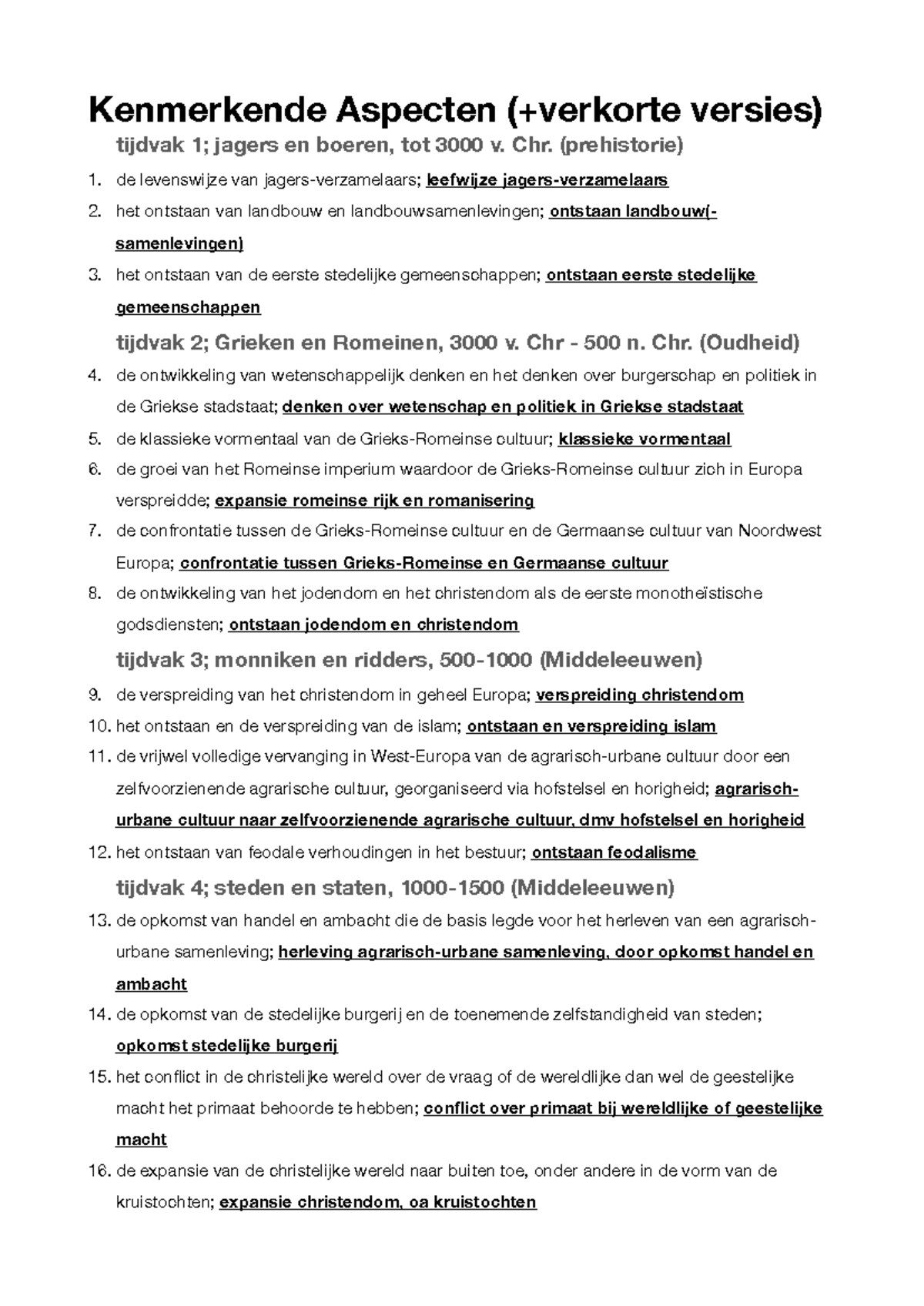 Kenmerkende Aspecten van de Nederlandse Geschiedenis (1600-1700 ...