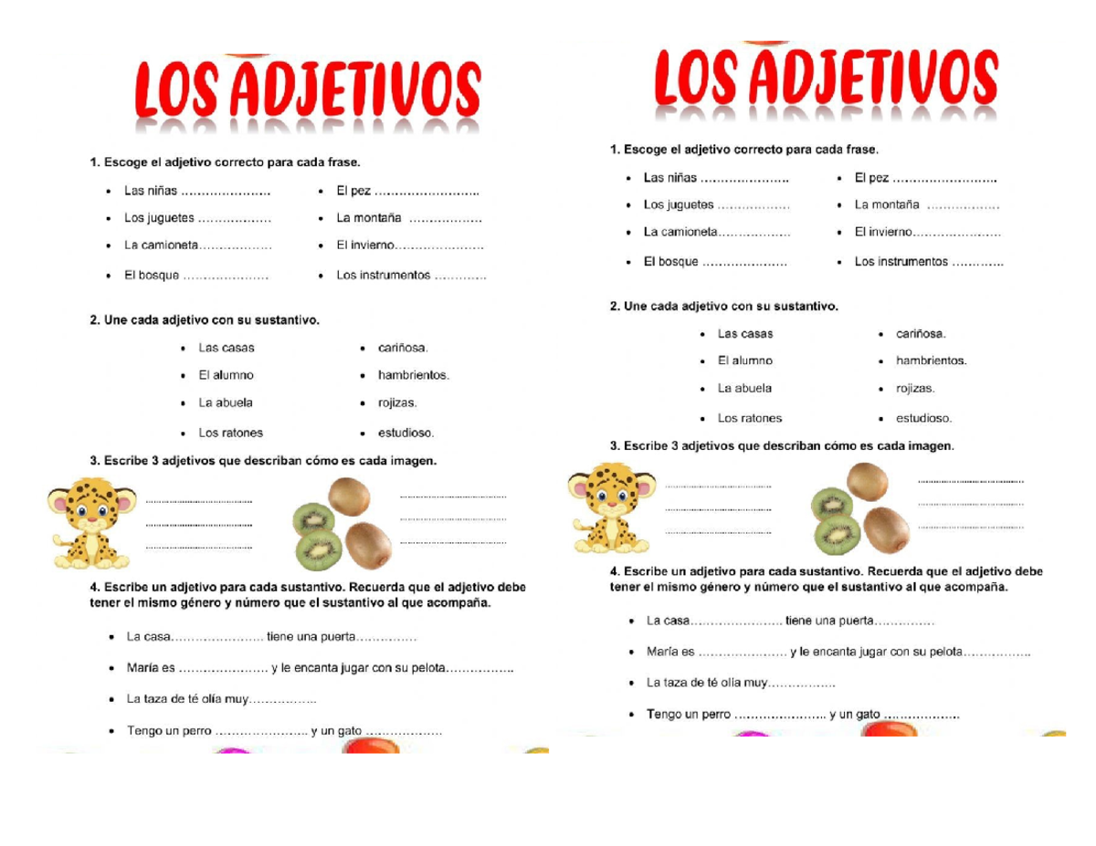 Guía de Adjetivos 5° - Ejercicios Prácticos y Aplicaciones - Studocu