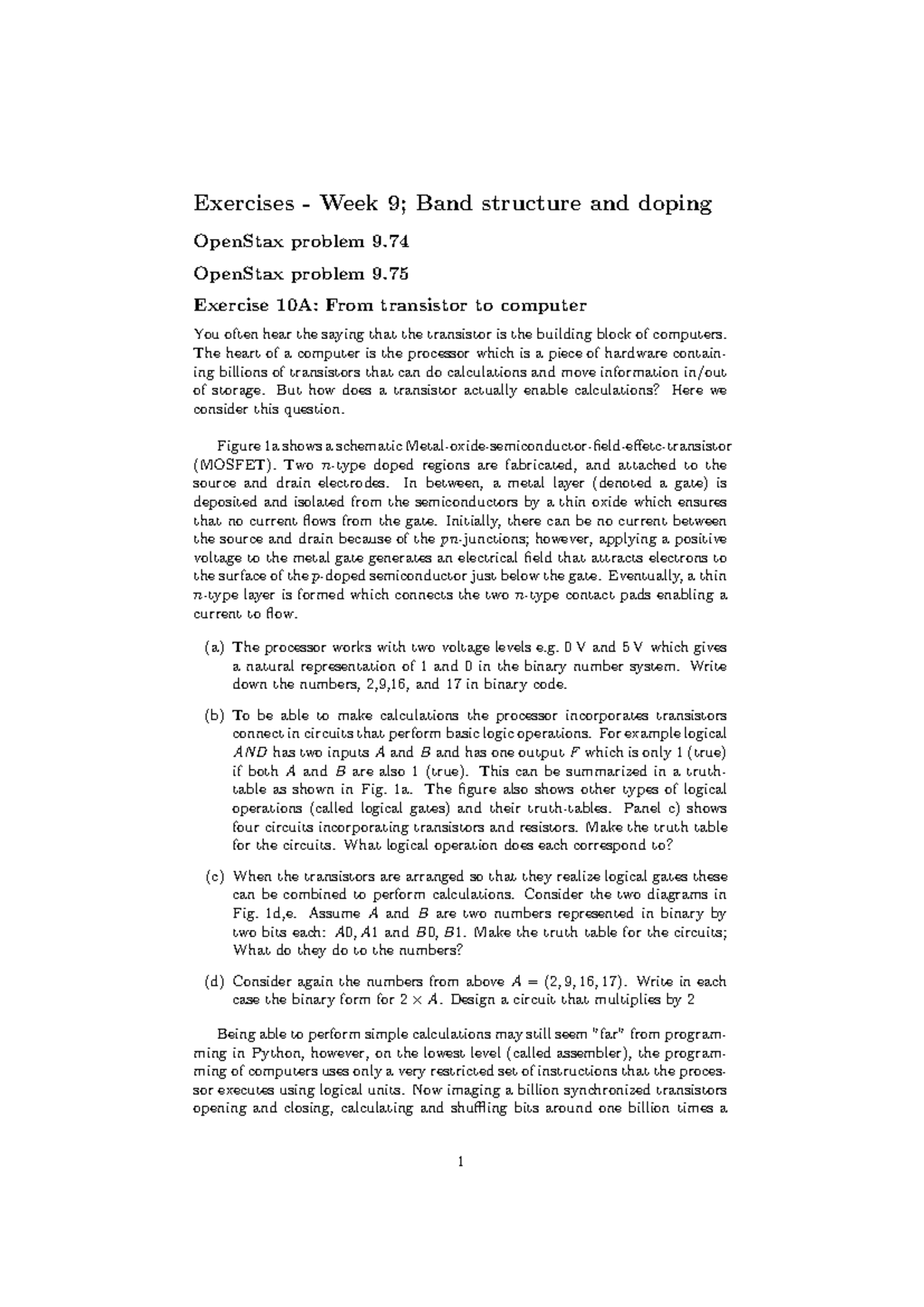 Week 10 Exercises: Transistors & Diodes (OpenStax Problems 9.74, 9.75 ...