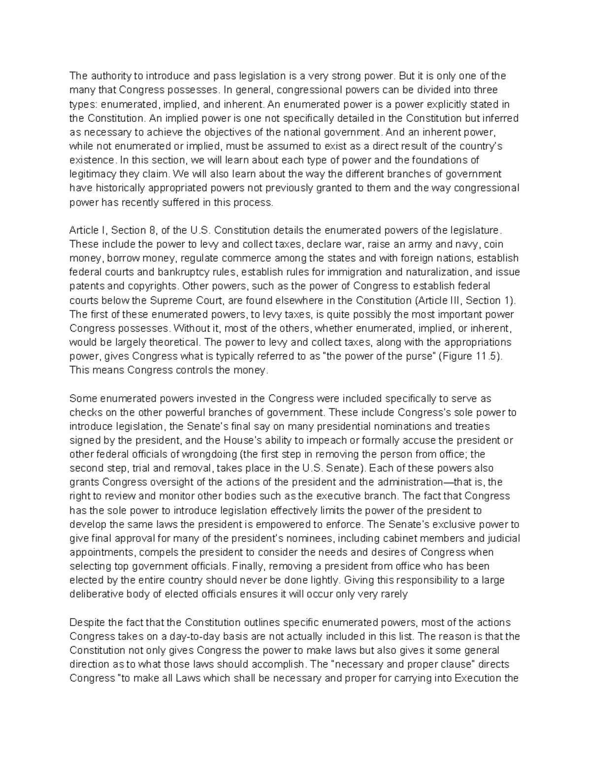 Congressional Powers: Understanding Enumerated, Implied, and Inherent ...