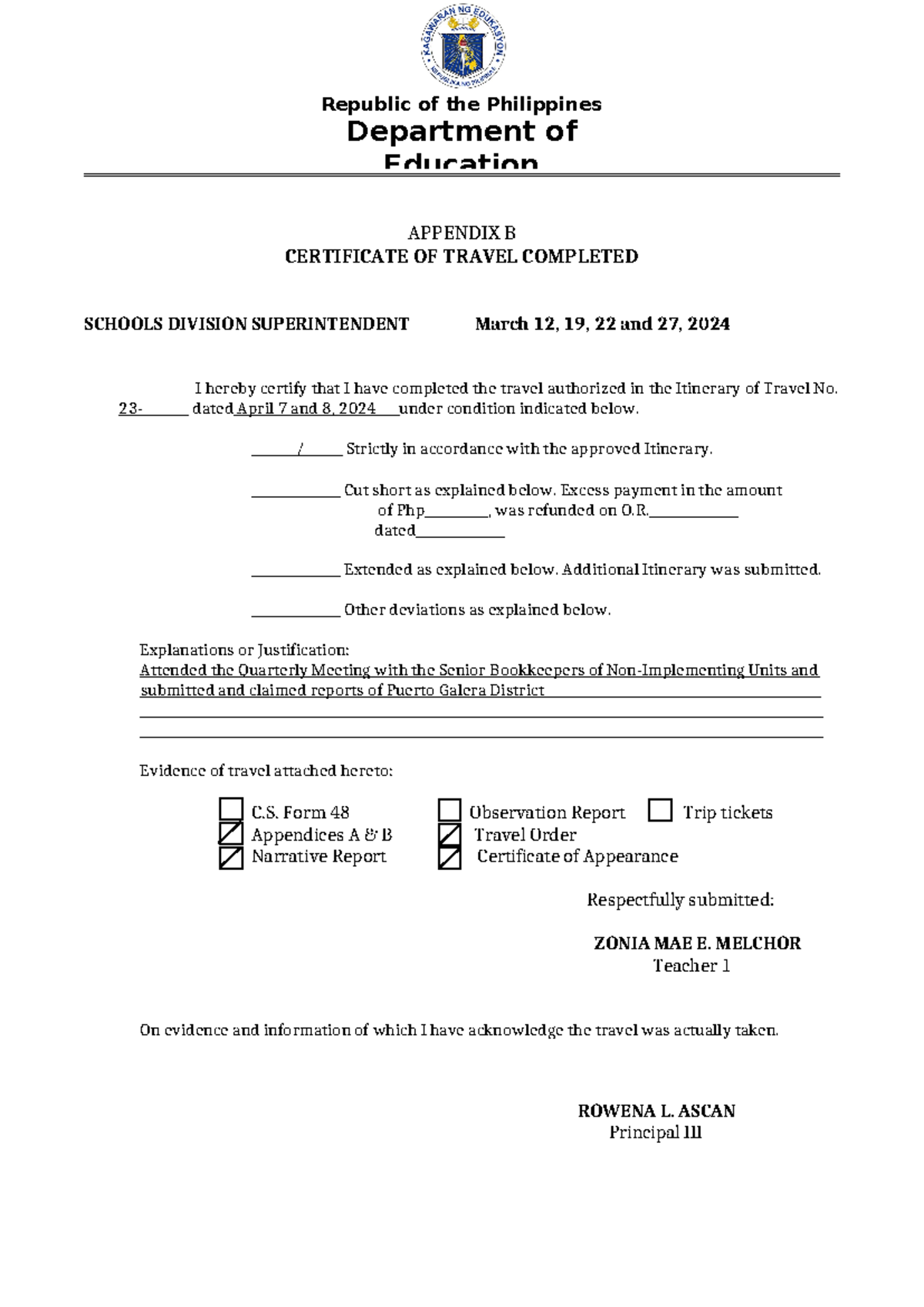 Appendix-B - ESSAYS - Republic of the Philippines Department of ...