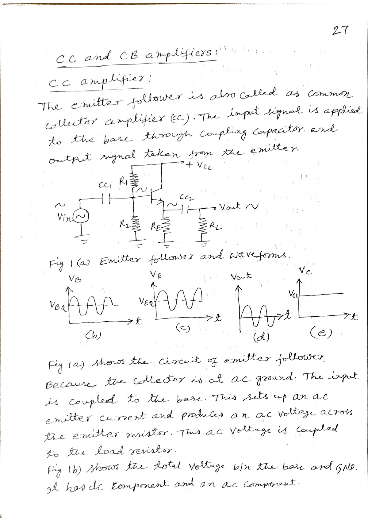EPC Notes 2: Common Collector and Common Base Amplifiers - Studocu