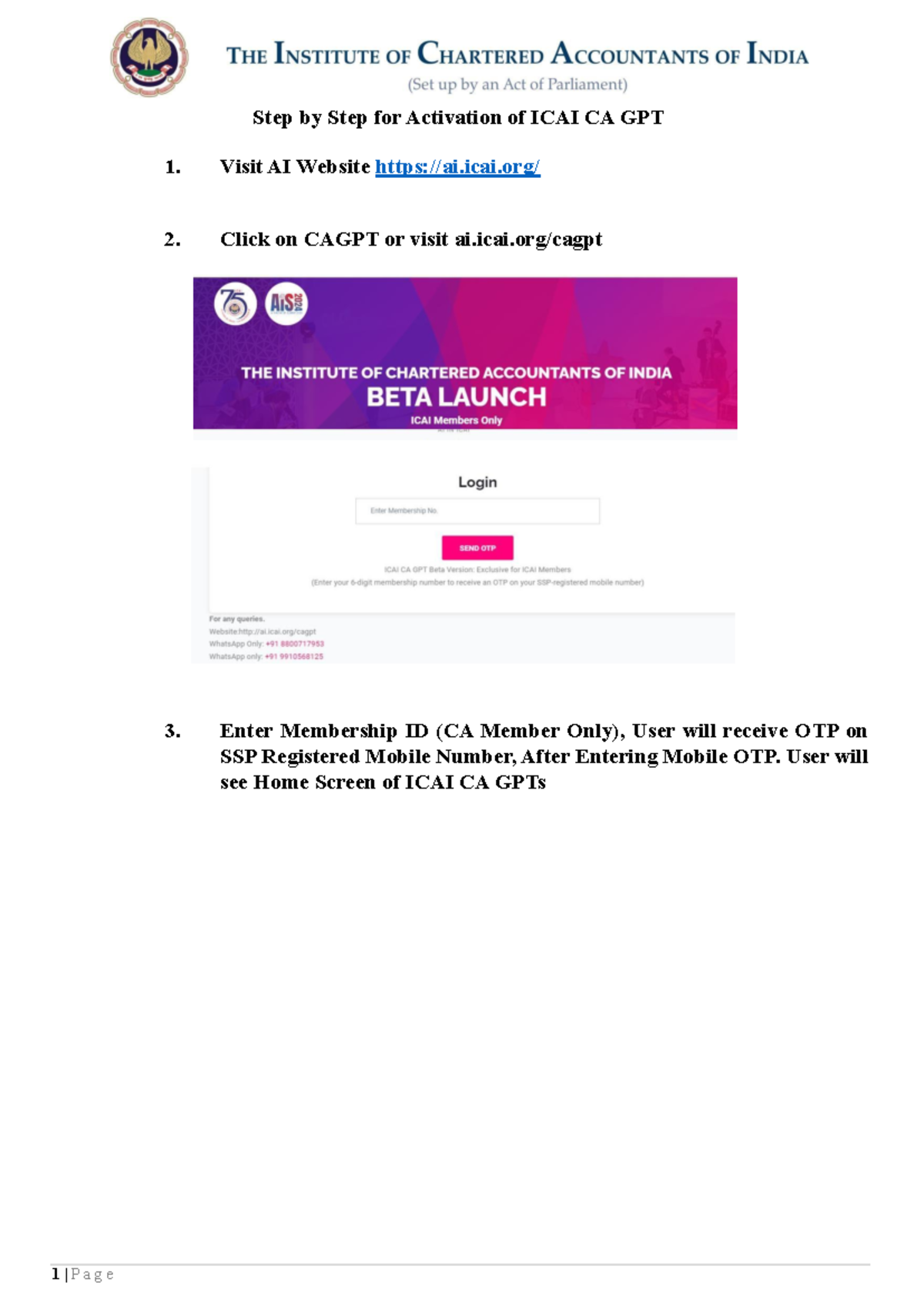 ICAI CA GPT Manual: Step-by-Step Activation Guide - Studocu