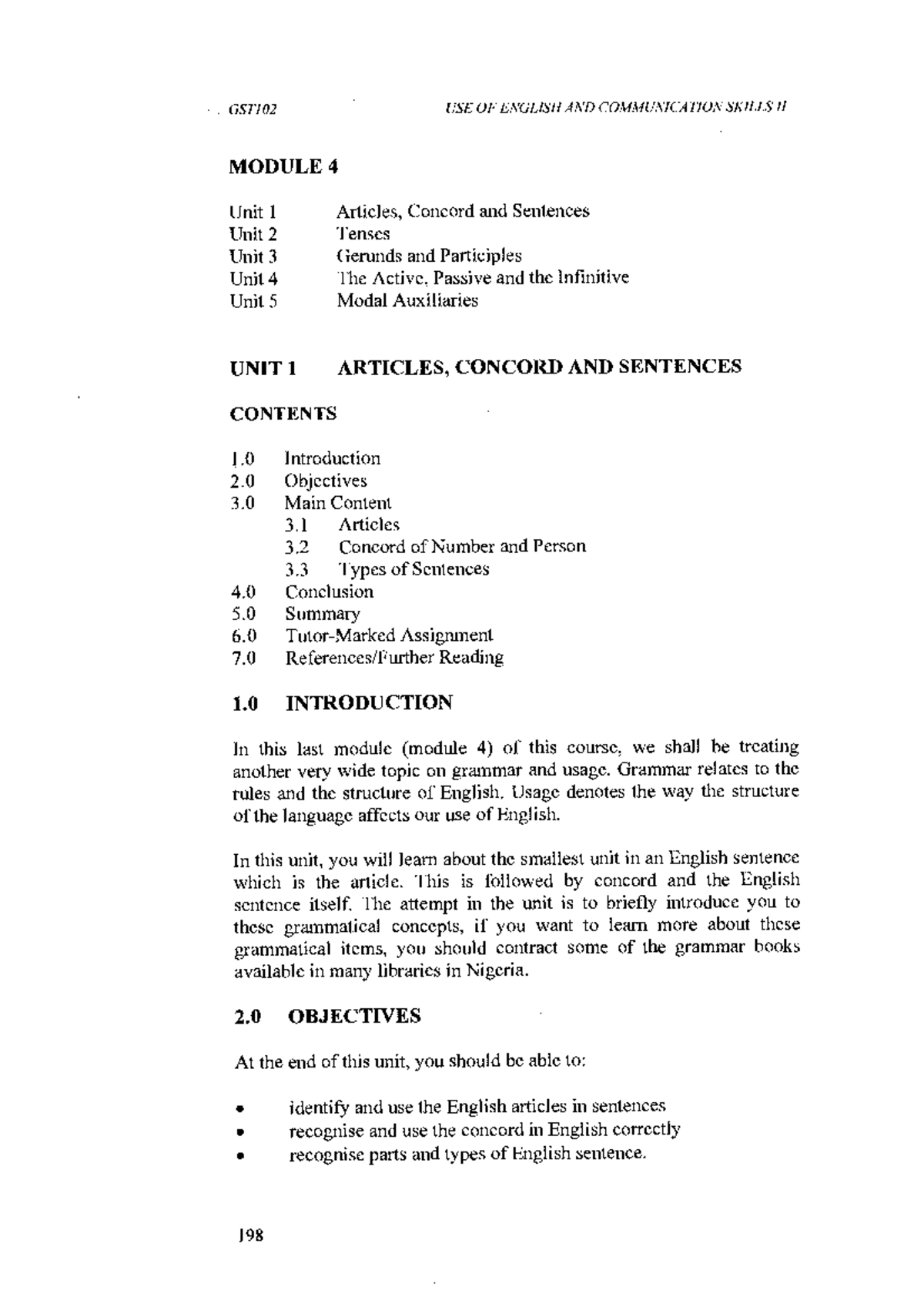 GST102 Module 4: Grammar and Usage in English - Studocu