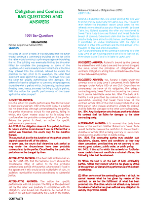 Obligations and Contracts Summary on Different Kinds of Obligation - OBLIGATIONS AND CONTRACTS ...
