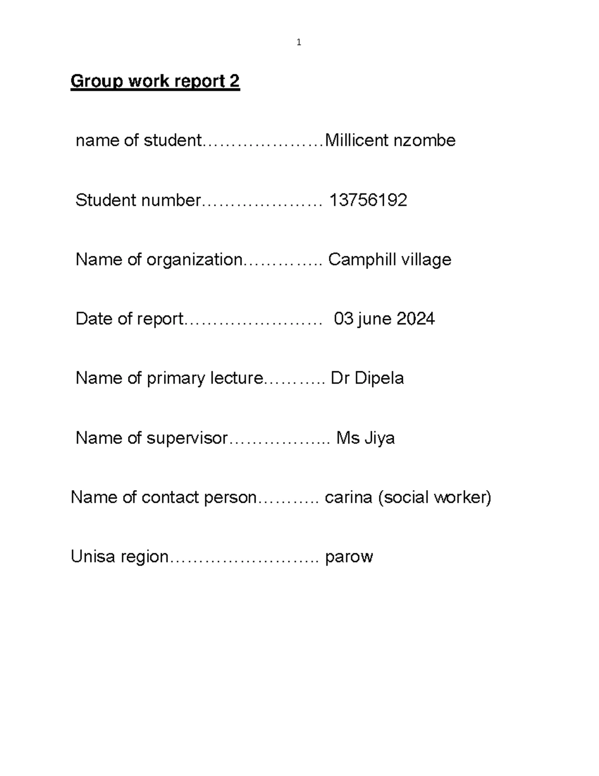 Comprehensive POE Report for BSW3705: Community Work & Case Studies ...