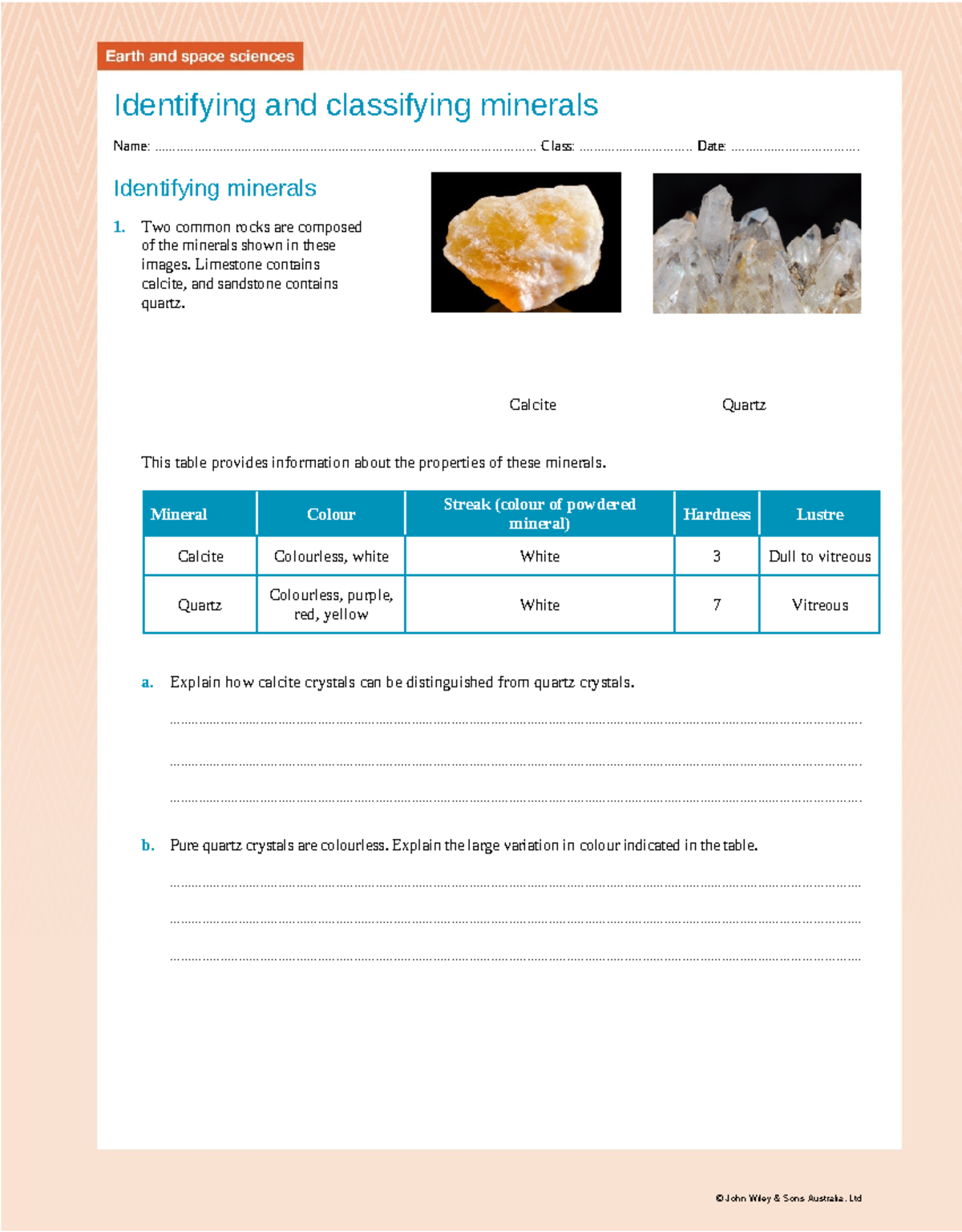 Identifying and Classifying Minerals: A Study Guide - Studocu