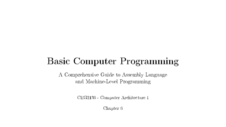 CEG2136 Computer Architecture I: Assembly Language Programming Guide ...