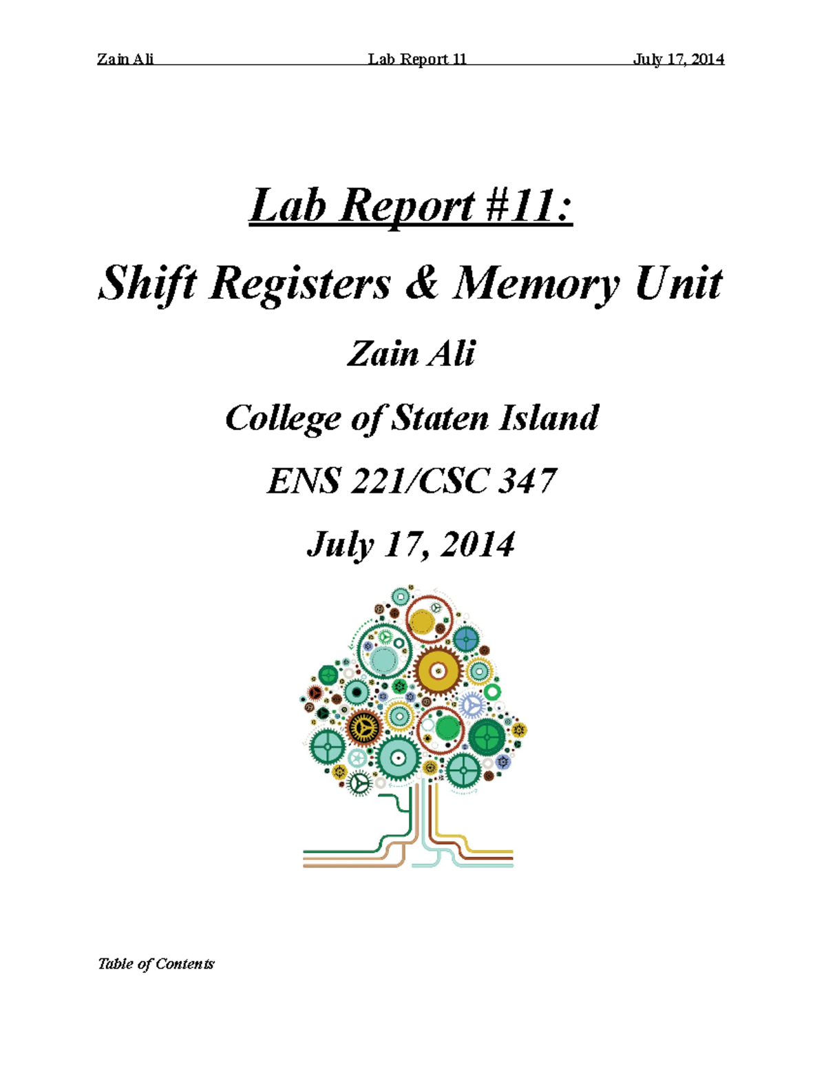 ENS 347 Lab Report: Shift Registers & Memory Unit Analysis - Studocu