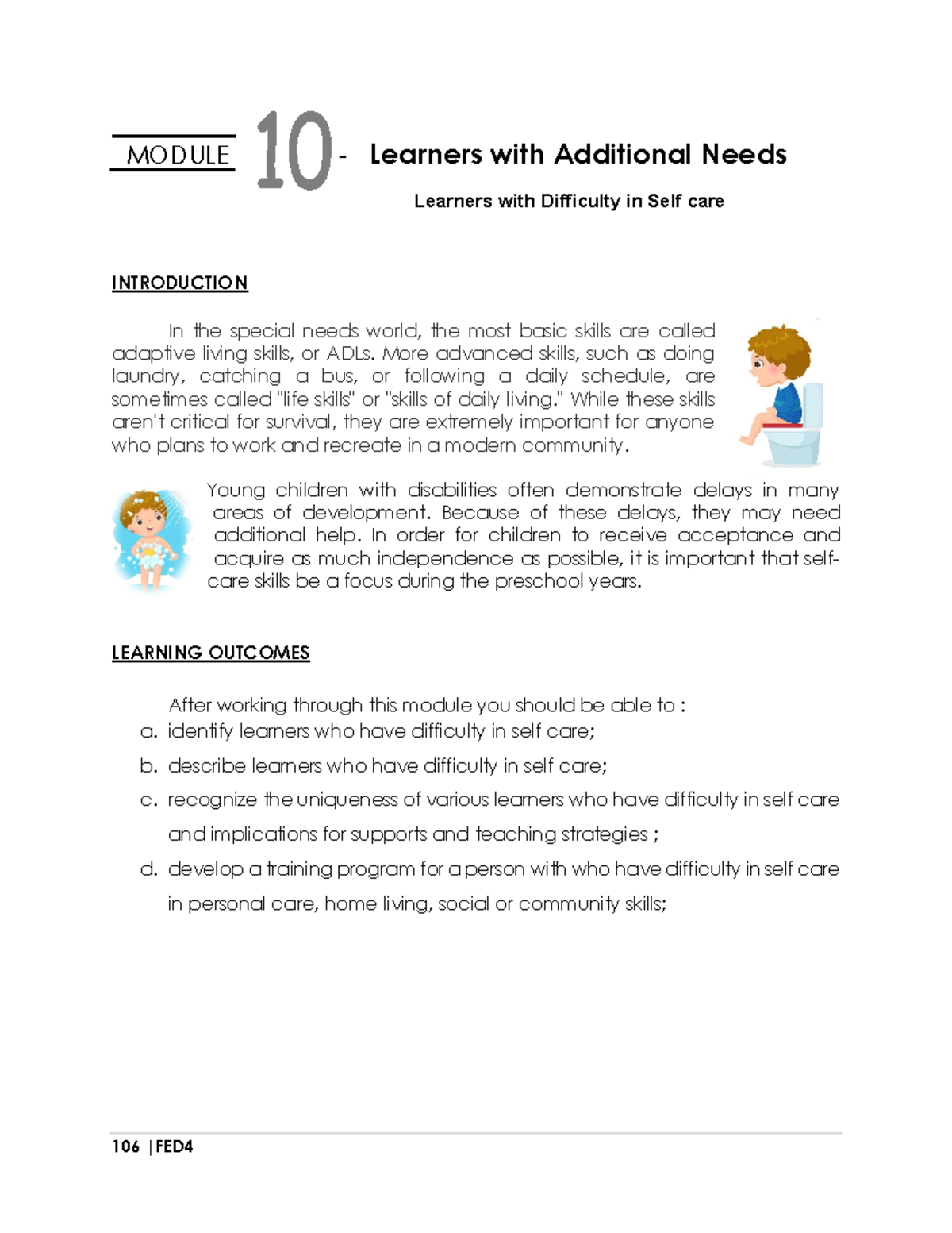 Module 10 Self-Care Strategies for Learners with Additional Needs - Studocu