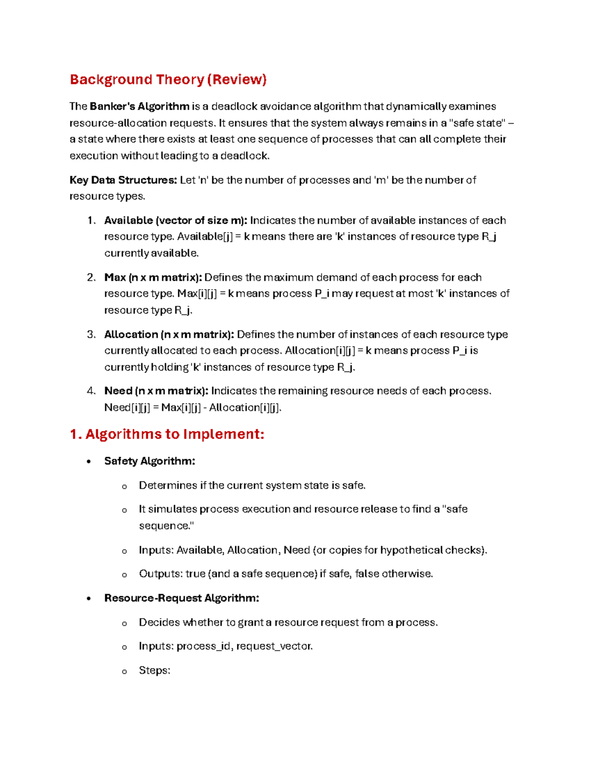 Module 6 - Banker's Algorithm Activity: Deadlock Avoidance Explained - Studocu