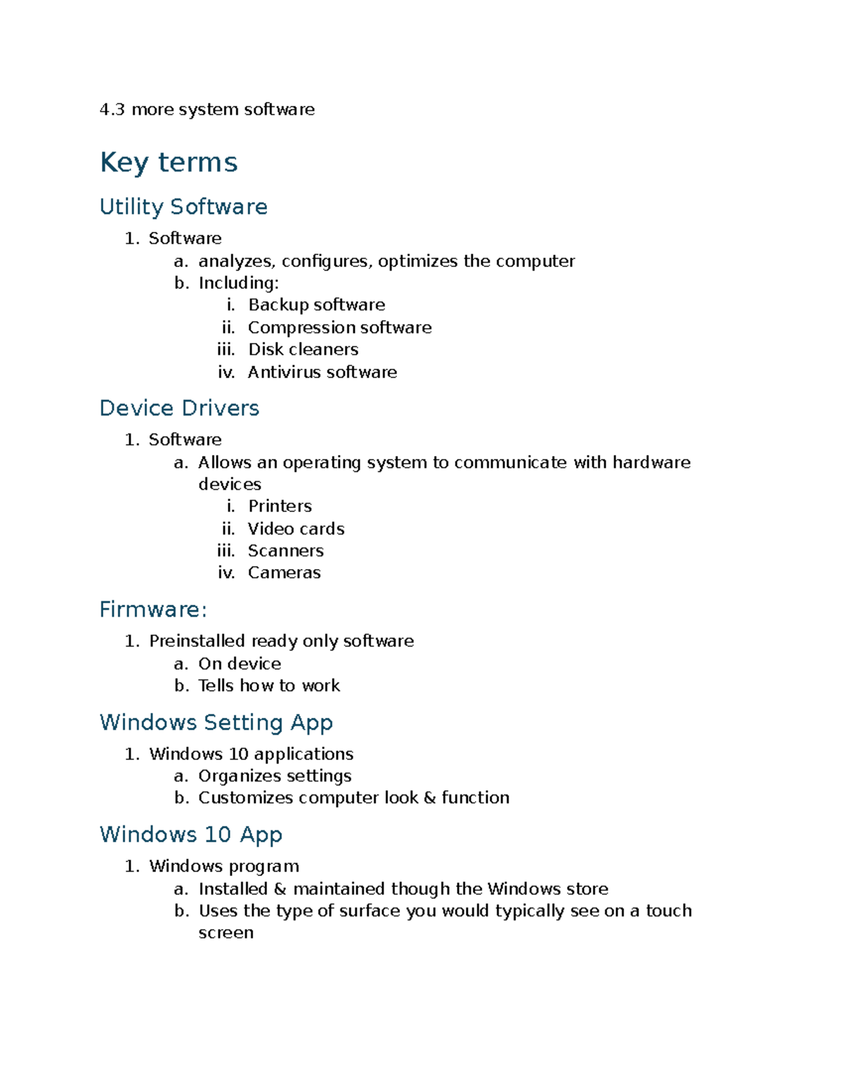 4.3 System Software Key Terms and Concepts for IT 101 - Studocu
