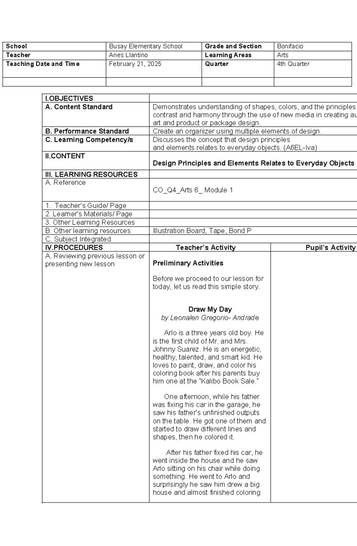 ART6 Q4 - Understanding Graphic Design Principles and Elements - Studocu