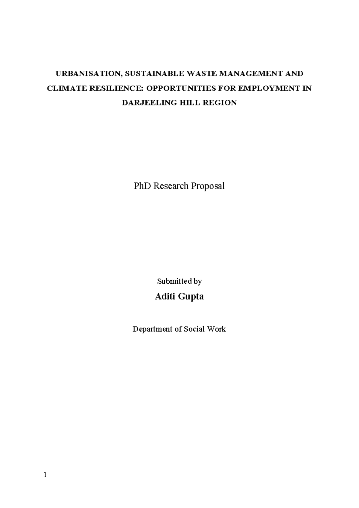 PhD Proposal: Urbanisation, Waste Management & Climate Resilience in ...