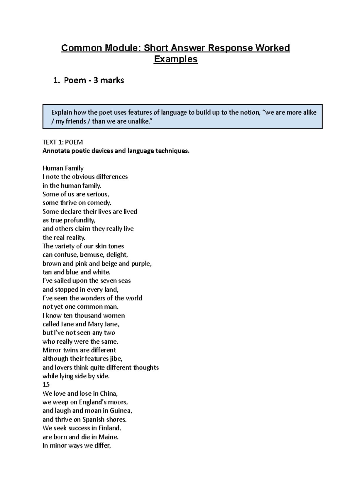 Short Answer Response Practice - Analysis Notes for Exam Prep - Studocu