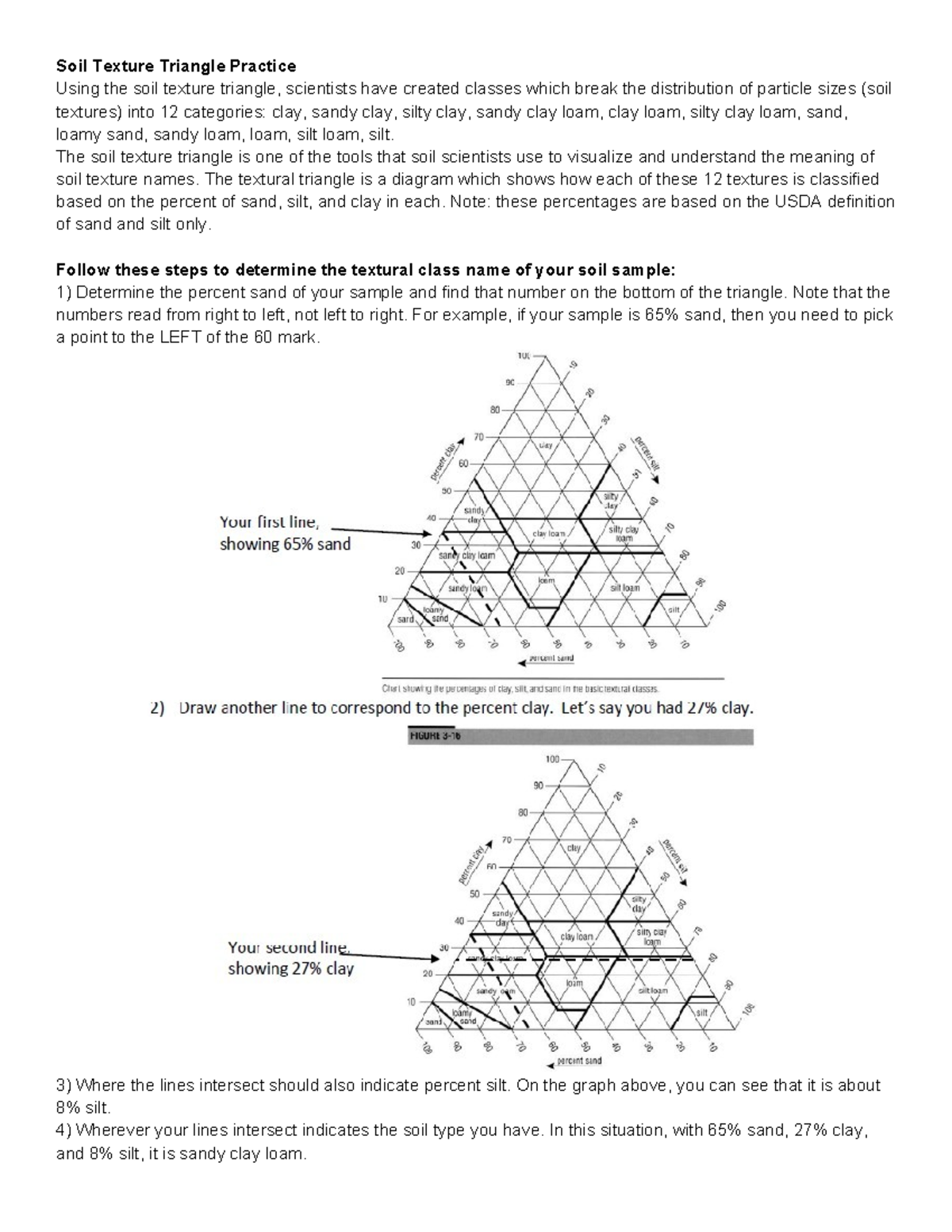 Soil Texture Triangle Practice & Analysis Guide - Studocu