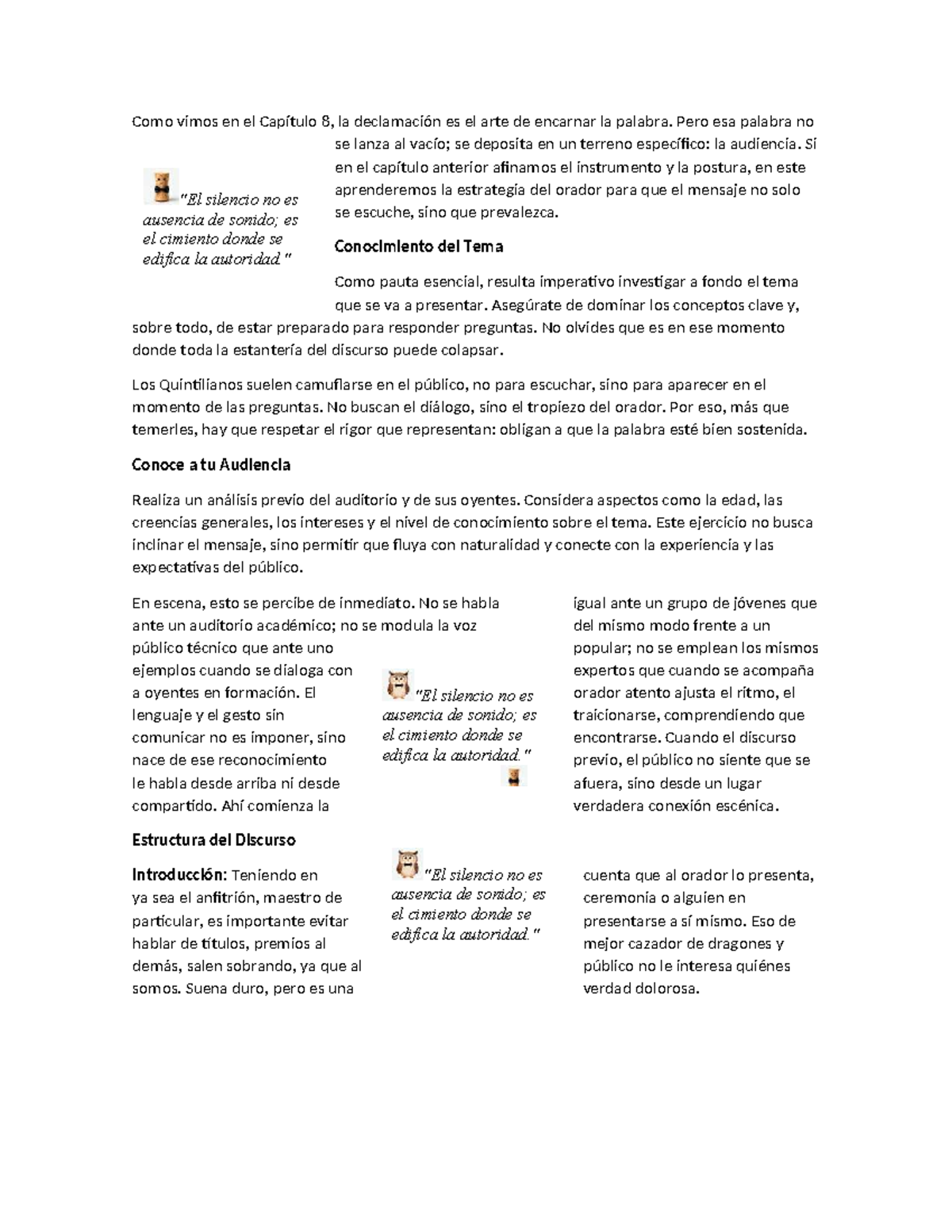 Estrategias de Declamación: Análisis del Capítulo 8 - Pull-quotes - Studocu