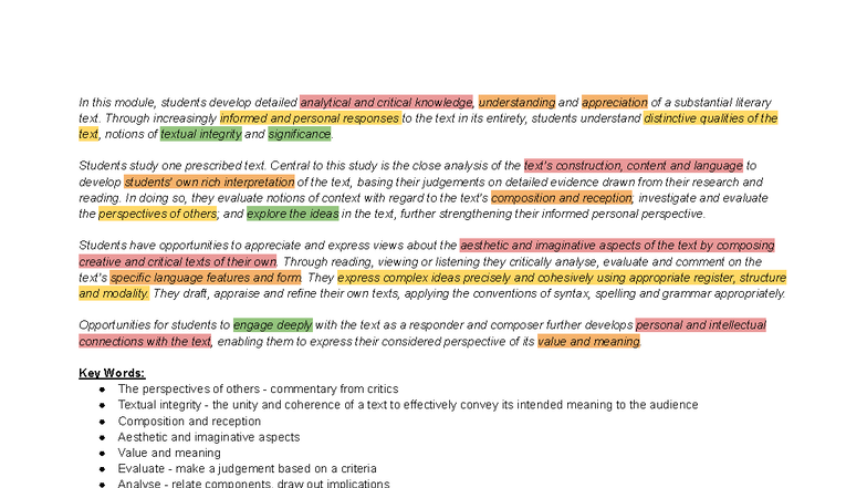 MOD B Essay Notes - T.S. Eliot Analysis and Interpretation - Studocu