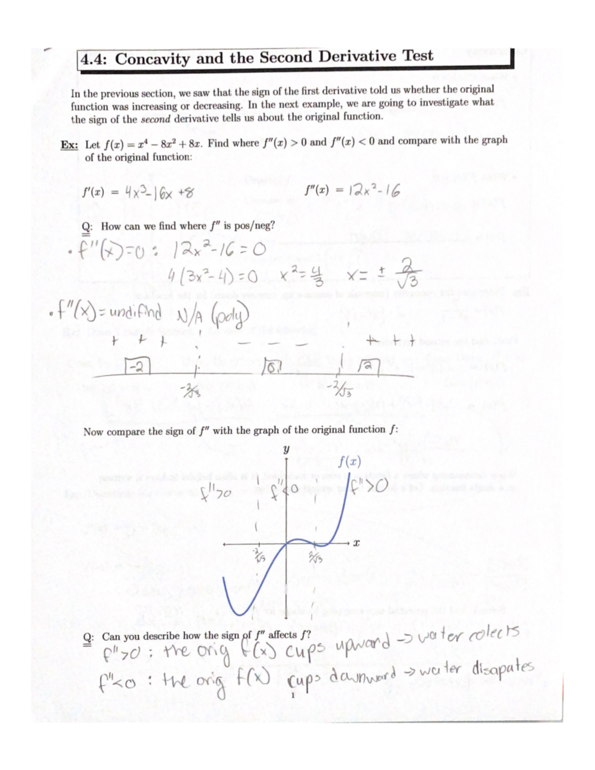 4.4 Chapter on Concavity and the Second Derivative Test - Studocu