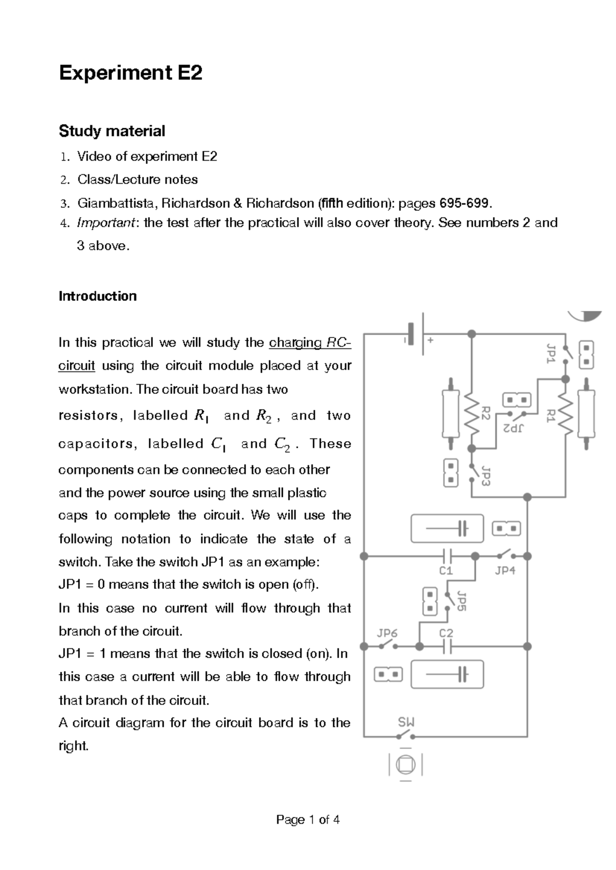 E2 (English) - Practical Instructions for Experiment E and Theory ...