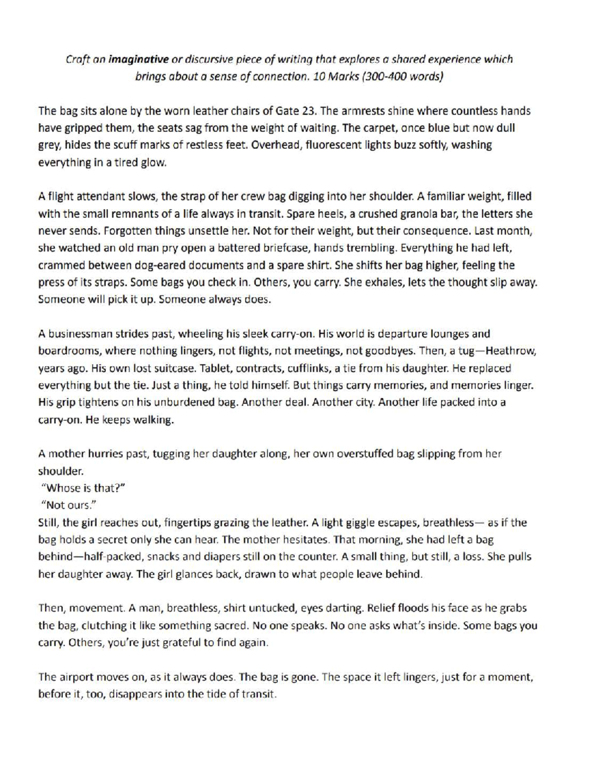 Imaginative Writing & Reflection: Exploring Connection in Life ...