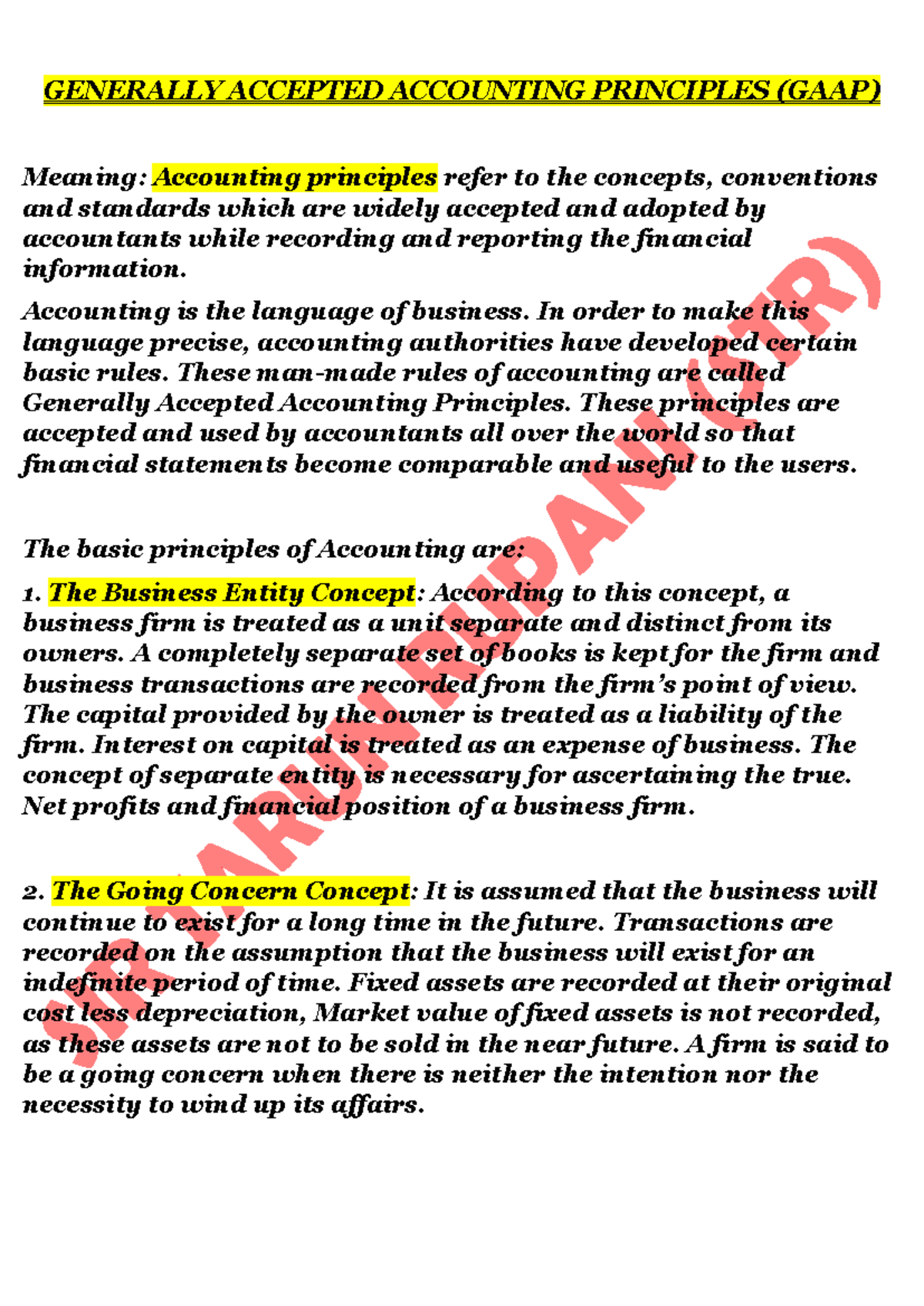 GAAP Principles: Key Concepts for Accounting Standards and Practices ...