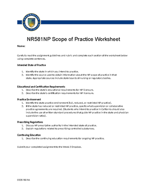 Wk 5 Quality Measures Worksheet - NR584NP Nurse Practitioner Quality ...