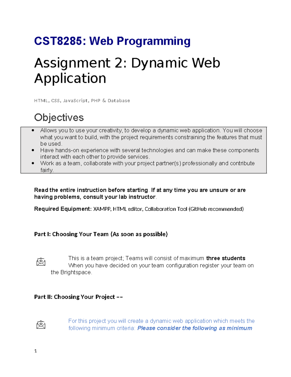 CST8285: Web Programming Assignment 2 - Dynamic Web App Development ...