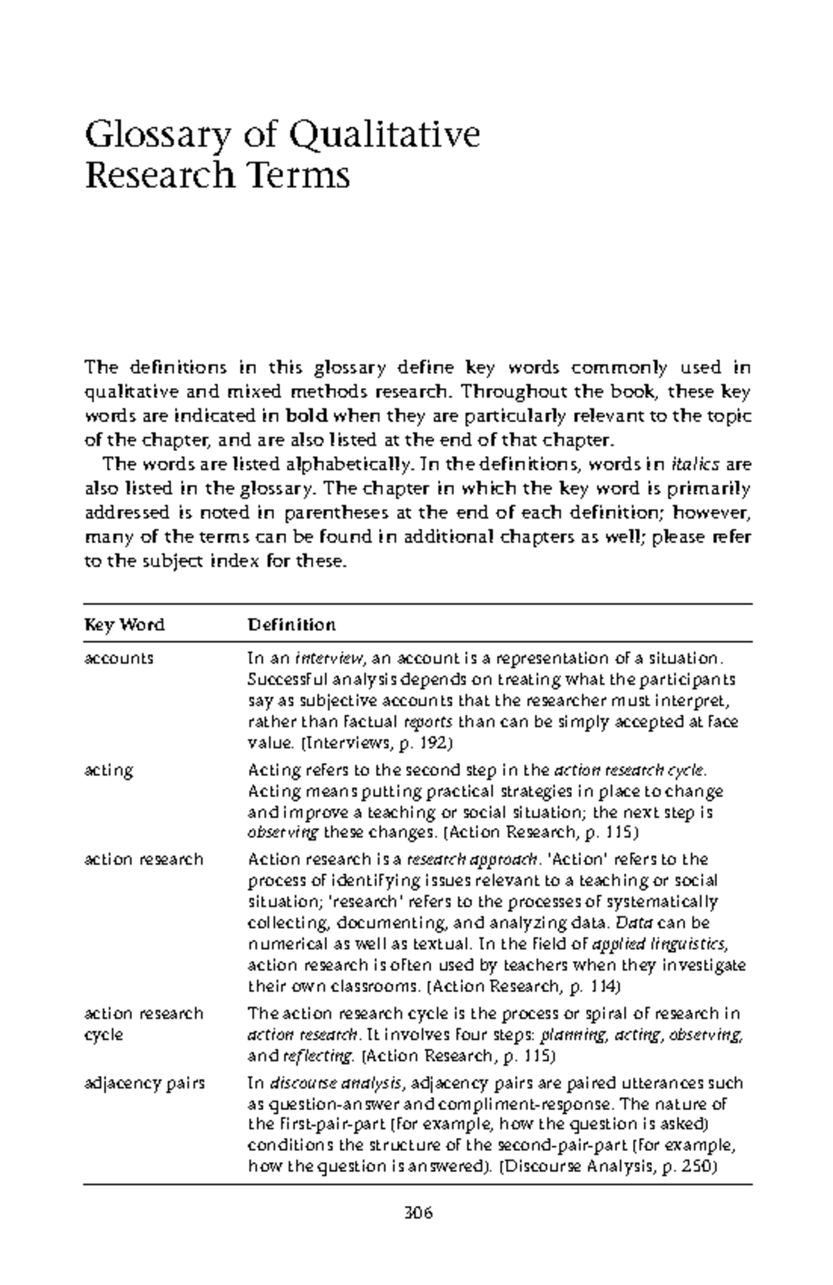 Glossary of Qualitative Research Terms: Key Definitions and Concepts - Studocu